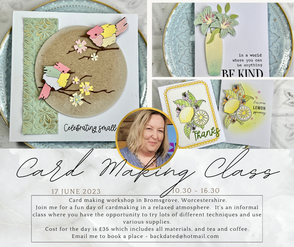 Card making workshop in Bromsgrove, Worcs – Sharon Curtis